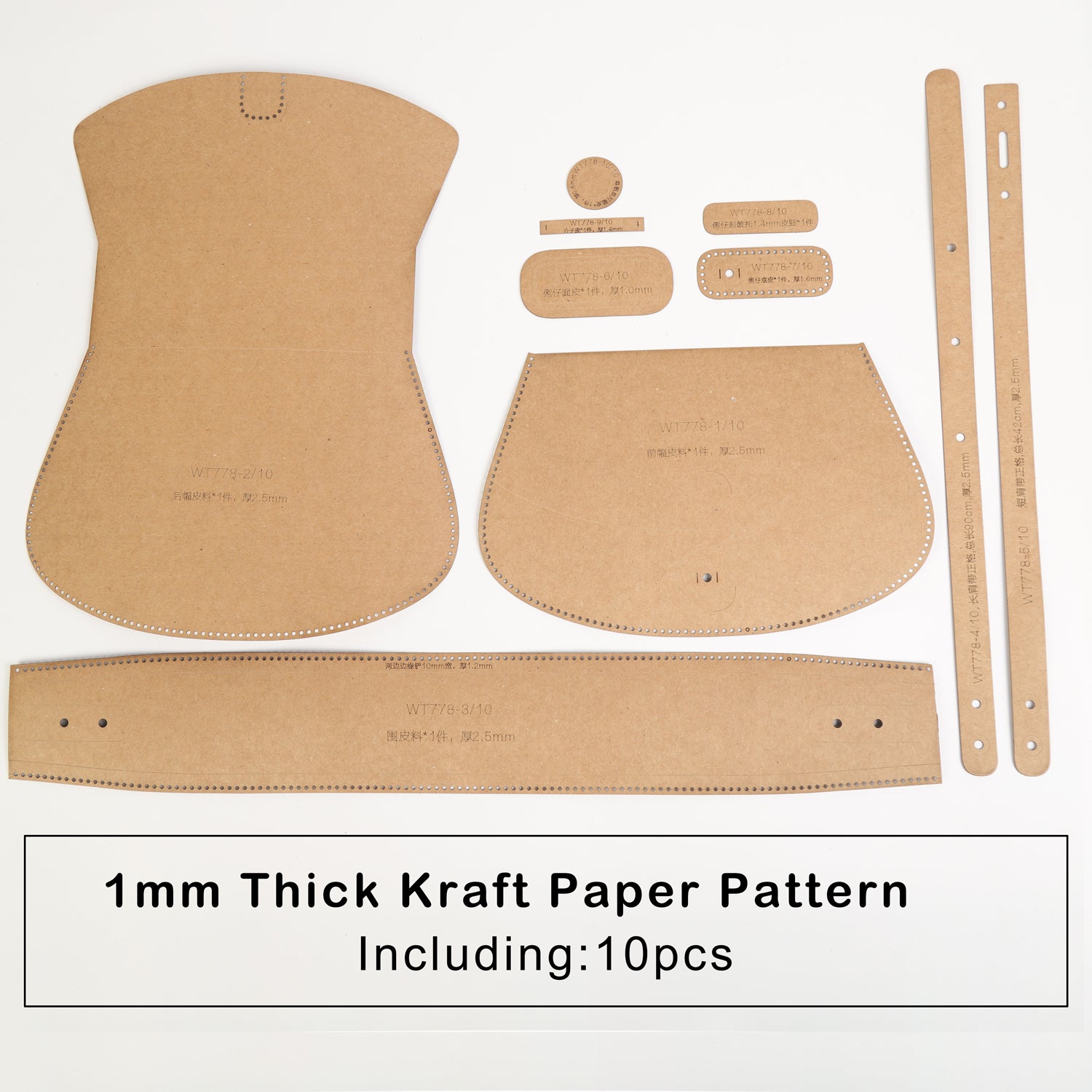 Leathercraft Handmade Saddle bag template 1mm Kraft Paper Pattern ...