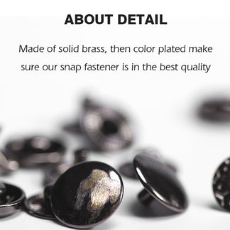 WUTA 20set Solid Brass Snap Fasteners Metal Snaps Button Press Studs ...